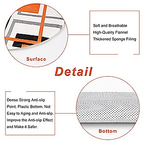 Likiyol 4 Pcs Burnt Orange Shower Curtain Sets with Non-Slip Rugs, Toilet Lid Cover and Bath Mat, Modern Abstract Geometric Shower Curtain with 12 Hooks, Black Grey Bathroom Set