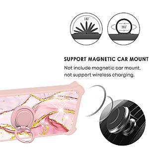 Aroepurt Case for Vortex HD65 Case Compatible with Vortex HD65 Phone Case Cover [with Tempered Glass Screen Protector][Hard PC + Soft Silicone][Ring Support] [Gold Glitter+Luminous] JSF-FDL