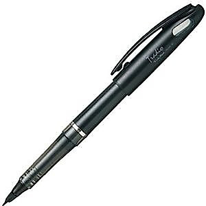 Fountain Pen of a plastic, Pentel Tradio Pulaman Black Body Black Ink & Pen Refill Cartridge Value Set