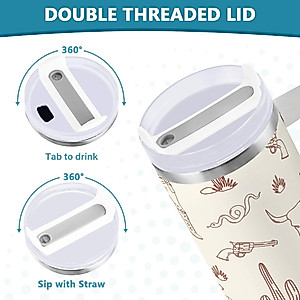 xigua Vintage Western Cowboy 30 Oz Tumbler with Lid and Straw, Double Vacuum Stainless Steel Insulated Sports Water Bottle Cup Holder Friendly Leak-Proof Travel Coffee Cup for Iced Drink