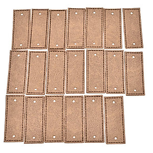 BetterUS 20pcs PU Leather Garment Labels Blank 2 Holes Apparel Accessories DIY Crafts (Brown)