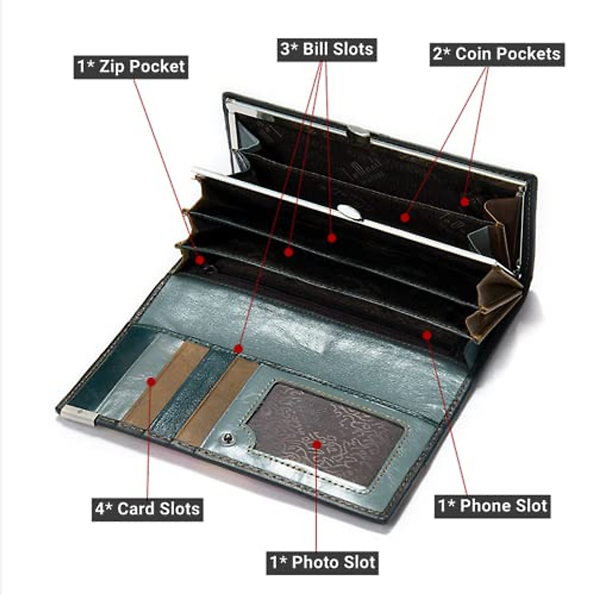 Eysee Clutch Bags, Women Wallets, Leather Purses, Cellphone Packs, Multicolor-10, 8.50 cm (L) * 18.50 cm (H) * 2.50 cm(W)