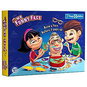 PlayRoute Funny Face Pop Up Game | Fun Board Game for Kids Ages 4-6-8 and up | Preschool Game & Family Game for Kids Girls and Boys | Single or Multi Player Pop Up Toy