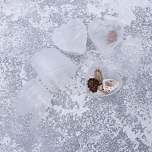 Amosfun 100 PCS 50ML PP containers with lids for jello shot cups clay small heart shaped box boxes- Plastic Transparent Heart Shaped Spice Storage Container with Lid