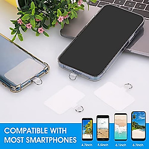 Cobee Universal Phone Tether Tabs, 4 Pcs 2.28" x 1.5" D-Buckle Phone Lanyard Replacement Part PVC Transparent Phone Lanyard Patches for Safety Drop Protection Compatible with Most Smartphones