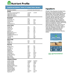 Open Farm Grain-Free Dry Dog Food for Small Breeds, High Protein with Ethically Sourced Ingredients, No Artificial Flavors or Preservatives, Chicken & Turkey Recipe, 4lb Bag (64oz Bag)