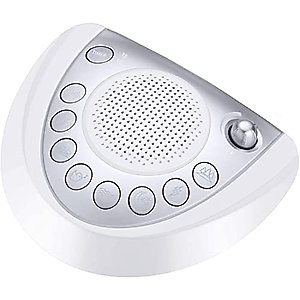White Noise Machine Raynic Sound Machine Portable Sleep Machine with 24 Natural Soothing Sounds, Timer, USB Port, Headphone Jack for Baby, Kids, Adults, Travel, Office, Home (Silver)