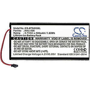 VI VINTRONS Battery for Nintendo HAC-015, HAC-016, HAC-A-JCL-C0, Switch Controller, HAC-006, HAC-BPJPA-C0,