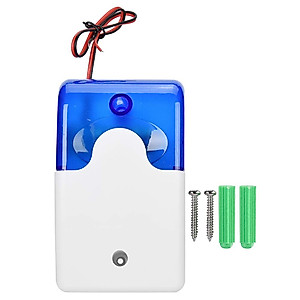 PUSOKEI 12V Wired Strobe Siren, 110dB Wired Indoor Audible and Aisual Siren Sound Alarm for Home Security Alarm System, Blue