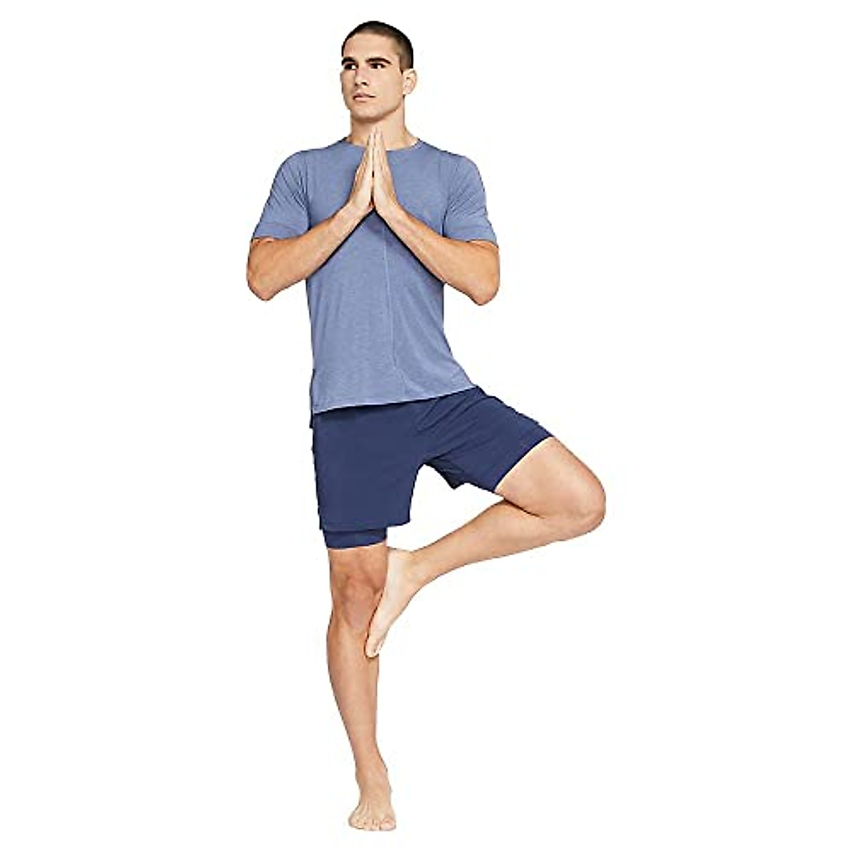 Nike Men’s Dry-FIT 2-in-1 Pocket Yoga Shorts, XL Navy Blue