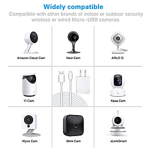 ZUMIMALL 20 Feet Power Extension Cable Power Supply Adapter Extension Cord Compatible with Outdoor Security Camera F5/F5B/GX1S/Q1PROK/GX2S/GX2K/C1 (No Wireless Outdoor Security Camera)