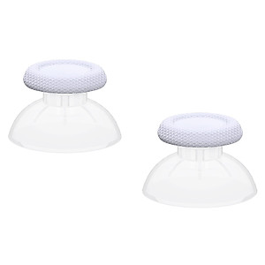 eXtremeRate Solid White & Clear Dual-Color Replacement Thumbsticks for PS5 Controller, Custom Analog Stick Joystick Compatible with PS5, for PS4 All Model Controller - Controller NOT Included