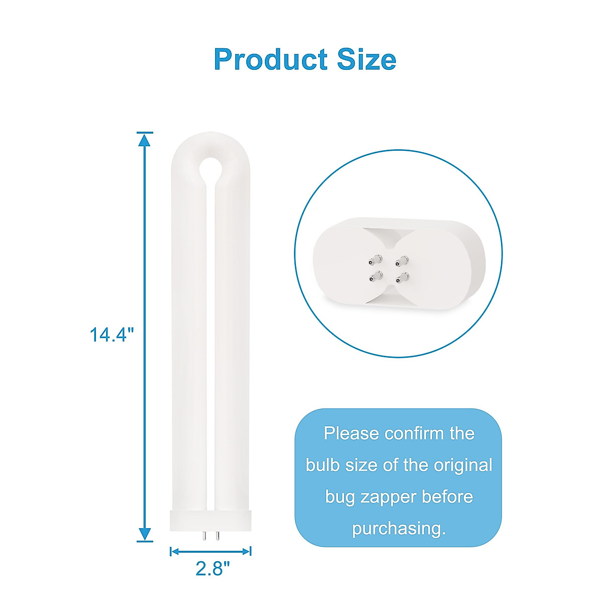 2 Pack BF-130 40W U-Shape Replacement Bulb Compatible with Flowtron FC7800 & FC8800 and Stinger B8080 UV801 Diplomat Fly Control Devices