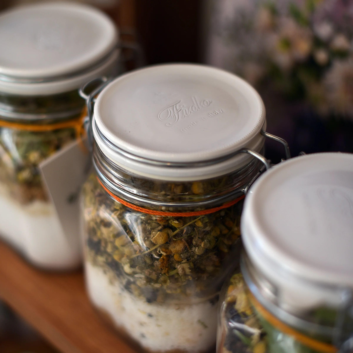 Bormioli Rocco Fido Glass Jar with Airtight Gasket Clamp Lid for Canning and Preserving, or Storing Pasta and Dry Foods, White Top, 33.75 oz., Set of 12