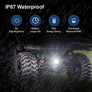 D-Lumina 28W LED Backup Reverse Light Compatible with Polaris Ranger Crew 1000 XP 2018-2021, Rear Below Cargo Bed Flood Beam Light Bar