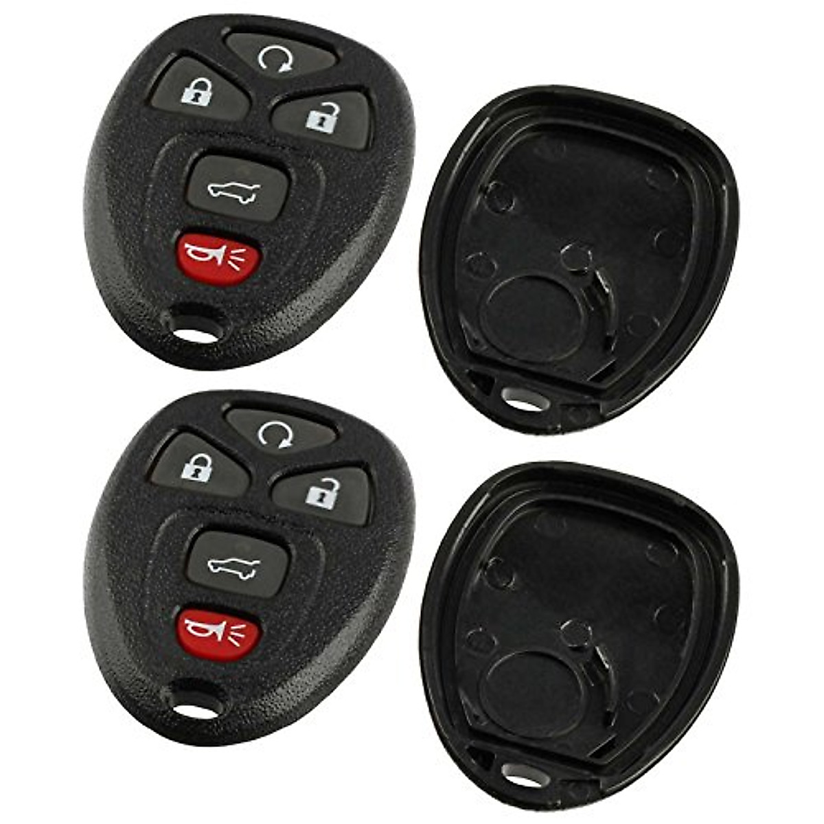 Key Fob Shell fits 2007-2015 Buick Cadillac Chevy GMC Saturn Keyless Entry Remote Case & Button Pad (15913415, OUC60221), Set of 2