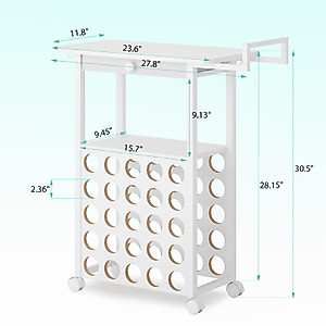 ousamili Craft Organization and Storage Cart Compatible with Cricut Machines, Craft Table with 25 Vinyl Roll Holder, Craft Cabinet Table for Craft Room and Home Workstation