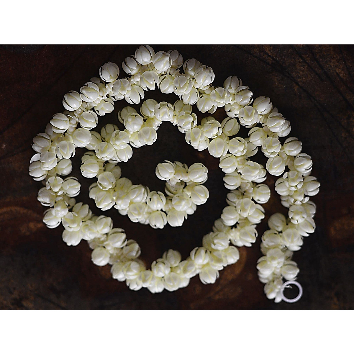 Artificial Jasmine Garland,Jasmine Gajra,Mullapoove mala with Real Jasmine Fragrance, As Used for Hair Accessory for Women and Girls,Length - 90 cm, Cream Color