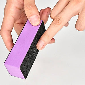 14 Pack Nail Buffer Block, Professional Manicure Tools, 100/180 Grit, Black Purple 3 Sides Nail Files Art Pedicure Manicure File