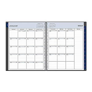 Blue Sky 2024 Weekly and Monthly Appointment Book and Planner, 8.5" x 11", Flexible Cover, Wirebound, Passages (100009-24)