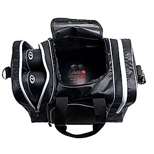 Athletico Bowling Bag for Single Ball - Single Ball Tote Bag With Padded Ball Holder - Fits a Single Pair of Bowling Shoes Up to Mens Size 14 (Black)