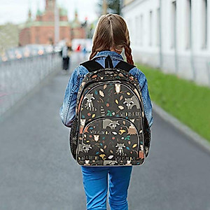ALAZA Raccoon Owl Cartoon School Bag Casual Daypack Book Bags for Primary Junior High School