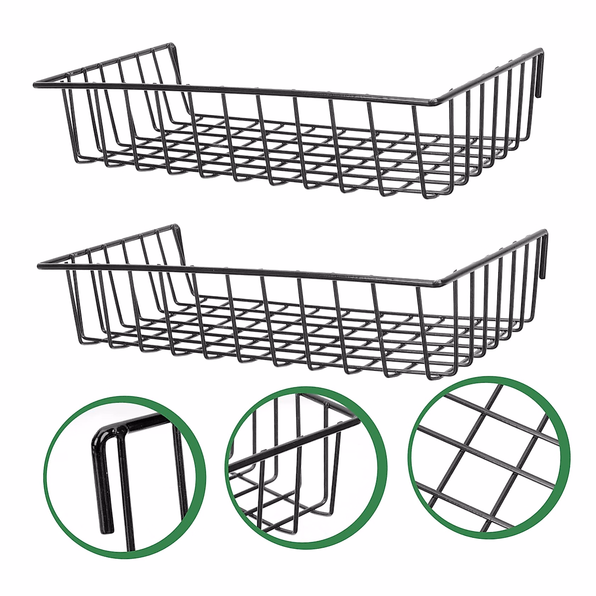Zerodeko 2pcs Pegboard Grid Panel Board Shelf Storage Basket Grid Wall Basket Peg Board Accessoris Sundries Wall Shelf Grid Panel Board Basket Grid Panel Shelf Wire Straight Shelf