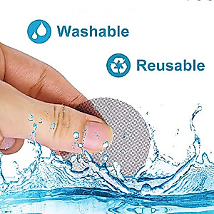 RAMFIYN Round Flower Pot Hole Mesh Pad, Soft Bonsai Pots Bottom Grid Mat Mesh, 2 inch Garden Drainage Mesh Hole Screens Mesh Pots, Anti-Corrosion Breathable Gasket 60pcs