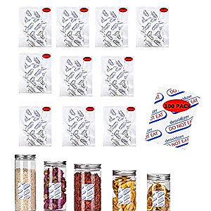 200cc Oxygen Absorbers for Food Storage, Oxygen Absorbers Works in Mason Jars, Mylar bags, Vacuum Bags for Long Term Food Storage, 100 Packs(10x Packs of 10)