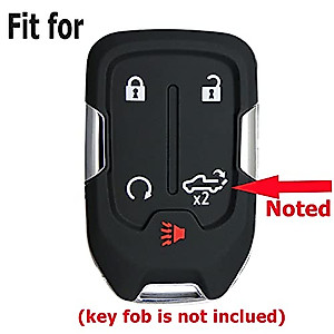 2Pcs Coolbestda Compatible with 2021 2020 2019 Chevy Chevrolet Silverado 1500 2500HD 3500HD GMC Sierra 1500 2500HD 3500HD HYQ1EA 5B Key Fob Cover Glove Pouch Sleeve Case Protector