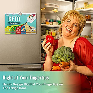 Keto Diet Cheat Sheet Magnets Kit, Magnetic Quick Reference Keto Food List Guide Charts 239 Foods and Swap for Beginners with Keto Tracker Log Macro Carbs Counter Journal Planner, Body Measuring Tape