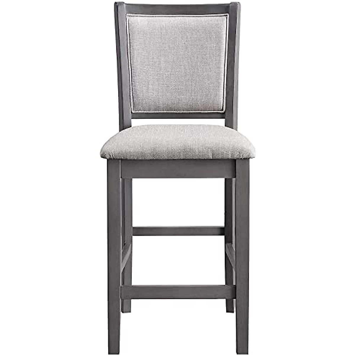 New Classic Furniture Amy Kitchen Counter Island Dining Table for 4 with Storage Shelf & USB Chargers, Contemporary Gray