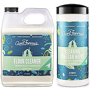 Aunt Fannie's Bundle: Floor Cleaner Vinegar Wash (Eucalyptus) + Vinegar Cleaning Wipes (Eucalyptus)