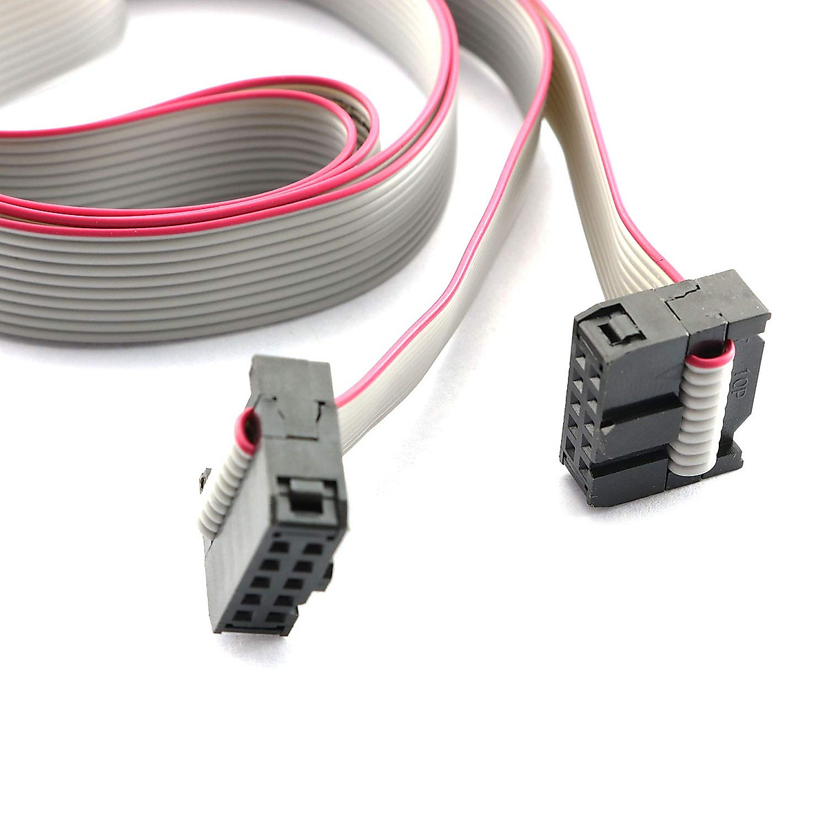 BOGZON 2PCS Flat Ribbon Cable 2.54mm Pitch 2 Row 10 Pin Female to Female Wires IDC Ribbon Connector 1m/ 3.3Ft