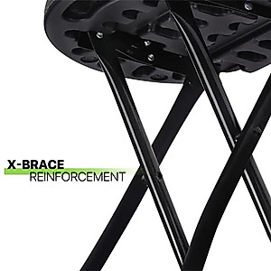 Magshion Foldable Stool with Handle Indoor Outdoor 6 Pack Backless Folding Stool Sturdy 230lbs Capacity, 18 Inch Black