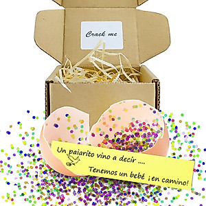 1DFAUL Sorpresa Anuncios de embarazo con huevo, Divertidos anuncios para bebés, Ideas para Regalos, huevos de codorniz perfectos para Abuelos, Futuro papá o Amigos