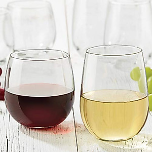 Libbey Stemless 12-Piece Wine Glass Party Set for Red and White Wines