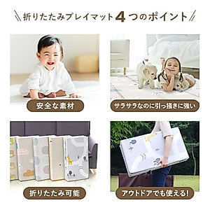 Parklon Silky Cotton Foldable Baby Play Mat (Vintage Blue Spot, 78.7x55.1x0.4)