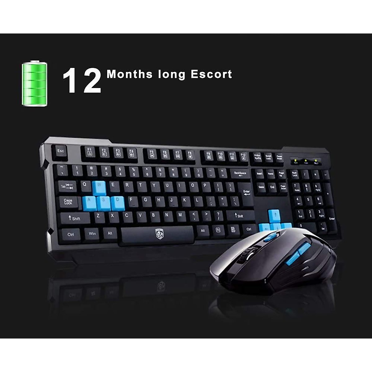 UniFire V60 Waterproof 2.4G Wireless Gaming Keyboard with Mouse DPI Control For DESKTOP PC Laptop Wireless Keyboard Mouse Combos (black)
