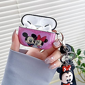 Cute Airpod pro Case, Airpod pro Personalise Custom, Airpod pro Case Cover with Keychain/Lanyard Protective Hard Case Skin Portable Shockproof Cover for Women Girls Wireless Airpod pro Case (Minnie)