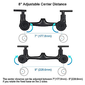RWUSNX Matte Black 8 Inch Center Wall Mount Faucet with 6" Gooseneck Swivel Spout, 2-Handle Commercial Kitchen Sink Faucet for Home Restaurant Kitchens (Chrome Finish)