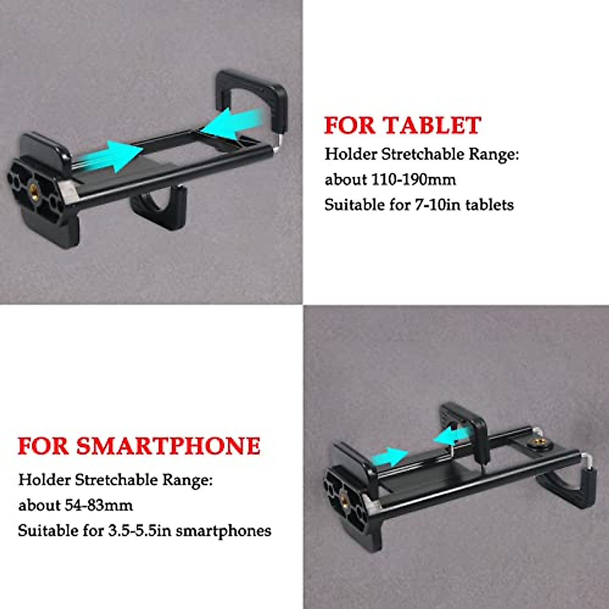 O'woda Tablet/Phone Holder for DJI Phantom 3/3 3 Standard, 2 in 1 Adjustable iPad Bracket Stand for DJI Phantom 3/3 Standard Remote Controller