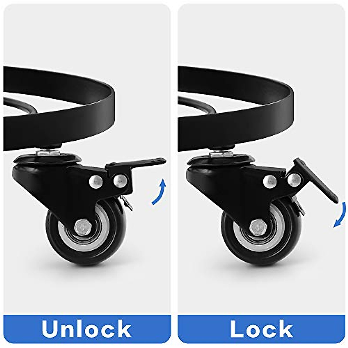 AMAGABELI GARDEN & HOME 16" Metal Plant Caddy Heavy Duty Iron Potted Plant Stand with Wheels Round Flower Pot Rack on Roller Dolly Holder Mover Indoor Outdoor Planter Trolley Casters Brakes BG1721