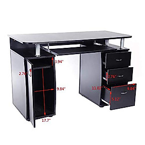 Computer Workstation Desk with Storage, Office Desk with Drawers Computer Desk with Keyboard Tray, Home Office Desk 45" L x 22" W x 30" H