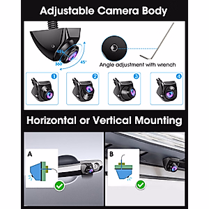【360°Rotatable】 AHD 1080P Backup Camera for Car Truck Back Up Camera for Cars RV Front Rear View Reverse Camera Super Night Vision IP69K Waterproof Parking Assist Universal 170° Wide Angle12V-24V
