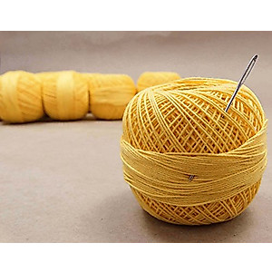 S2J Lot of 10 Pieces Anchor Yellow Cotton Crochet Embroidery Yarn Thread Tatting Ball