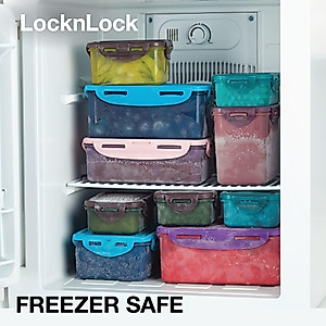 LocknLock Eco Square Food Containers with Lids Set of 5 - Plastic Airtight & Watertight Food Storage Containers, BPA Free & Dishwasher Safe, 5 x 870ml