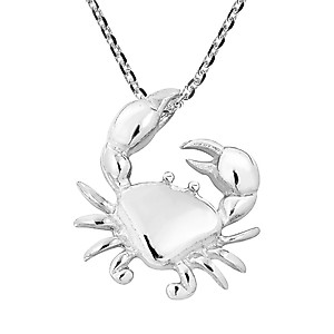 AeraVida Charming Crab Claws Cancer Zodiac .925 Sterling Silver Pendant Necklace | Casual Necklace Jewelry for Women | Jewelry Gift