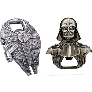 LuxuryTeech, 2 Pcs Star Wars Bottle Wine Opener Bottle Zinc Alloy Black Knight Darth Vader Outdoor Tool - Wine Bottle Opener Kitchen Tools for Souvenirs Kitchen Tools for Souvenirs & Gift, Silver
