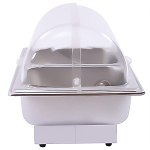 Chafing Dish Buffet Set Two Food Trays, Electric Chafing Dish with Roll-Open Lid Temperature Adjustable, Chafing Server Set Chafer for Parties, Catering Events, Restaurants